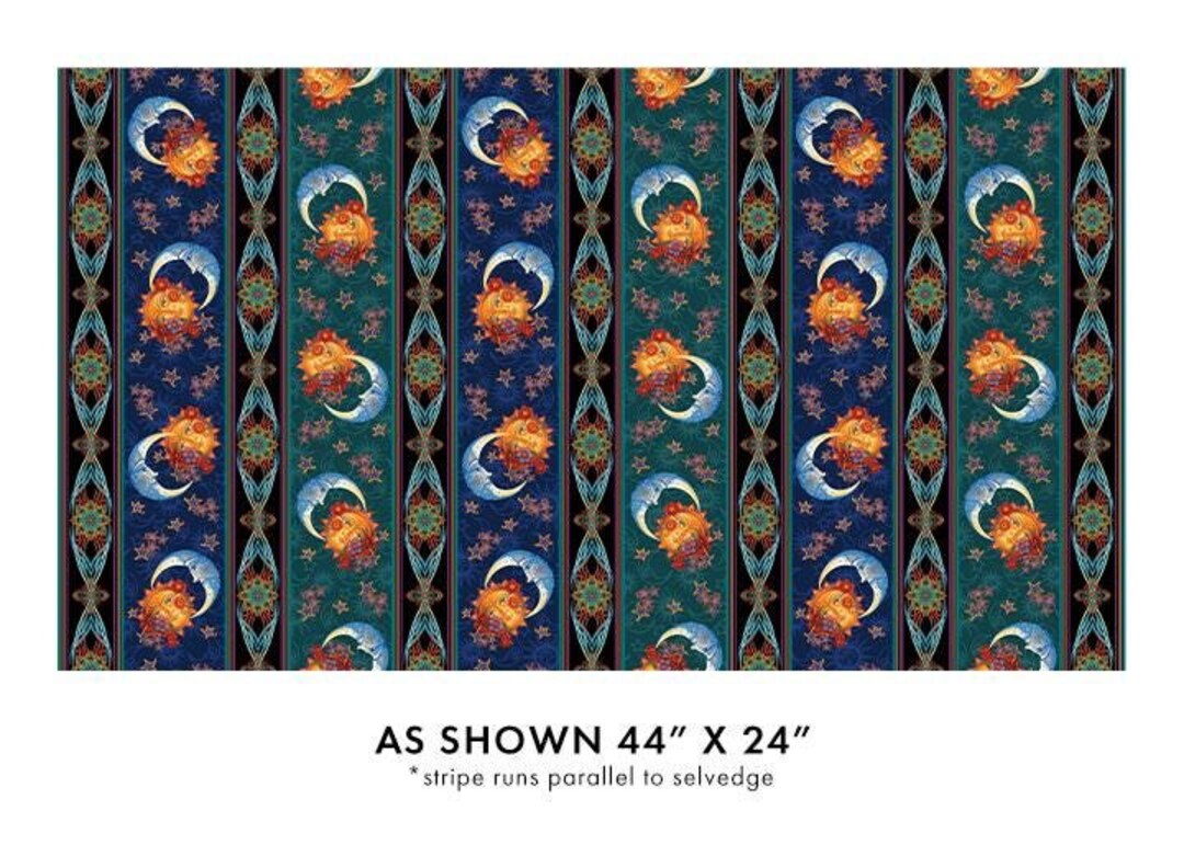 Moon and Sun Stripe David Galchutt Benartex Fabric - Etsy