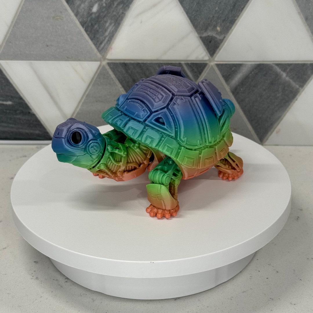 Robotortoise 3D Printed Robot Tortoise Articulated Unique Turtle ...