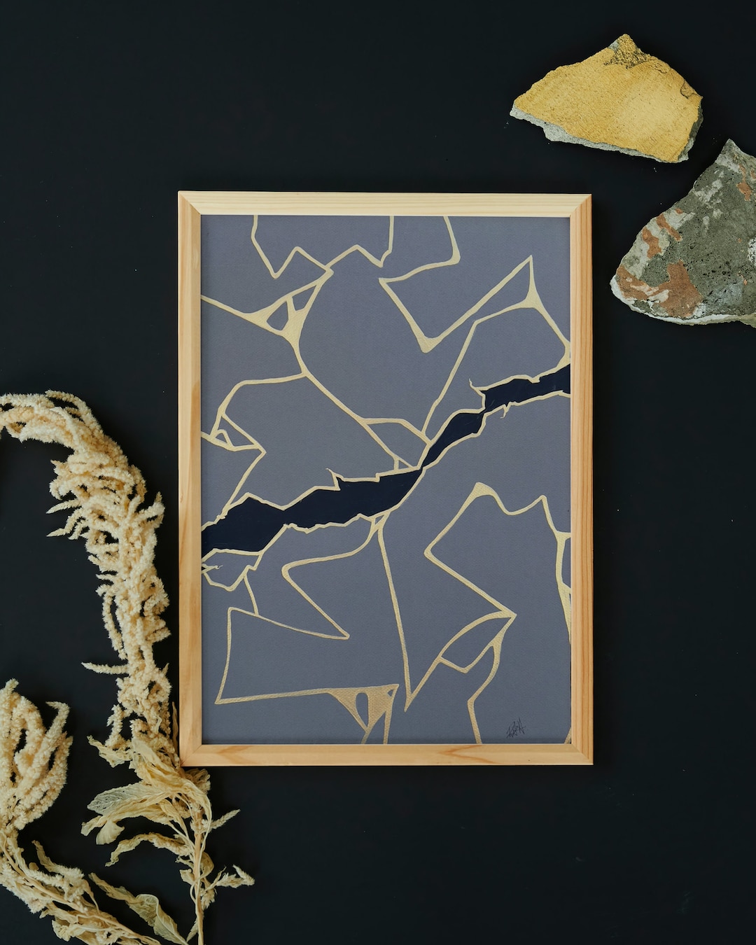 Original Kintsugi-inspired Painting by Rozlyn Hagins | Giclée Print - Etsy