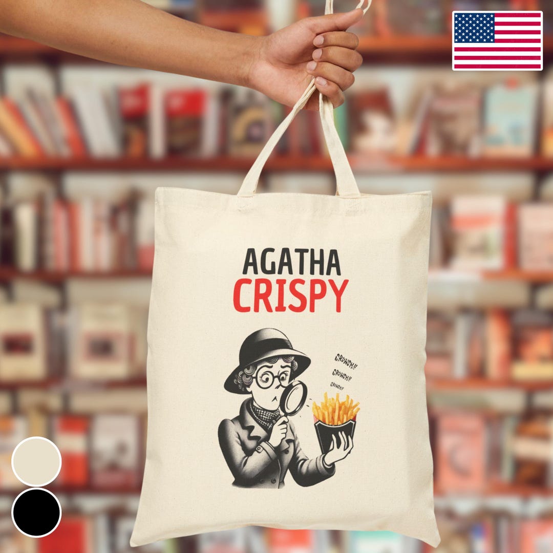 Agatha Christie / Crispy Tote Bag – Funny Literary Pun Tote – Gift for ...