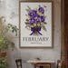 February Birth Month Flower Art Print | Violet & Primrose Bouquet ...