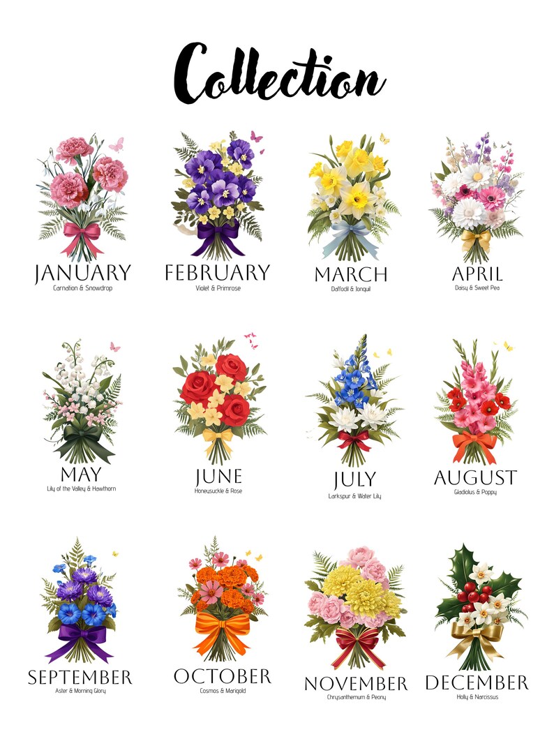 May Birth Month Flower Art Print | Lily of the Valley & Hawthorn ...