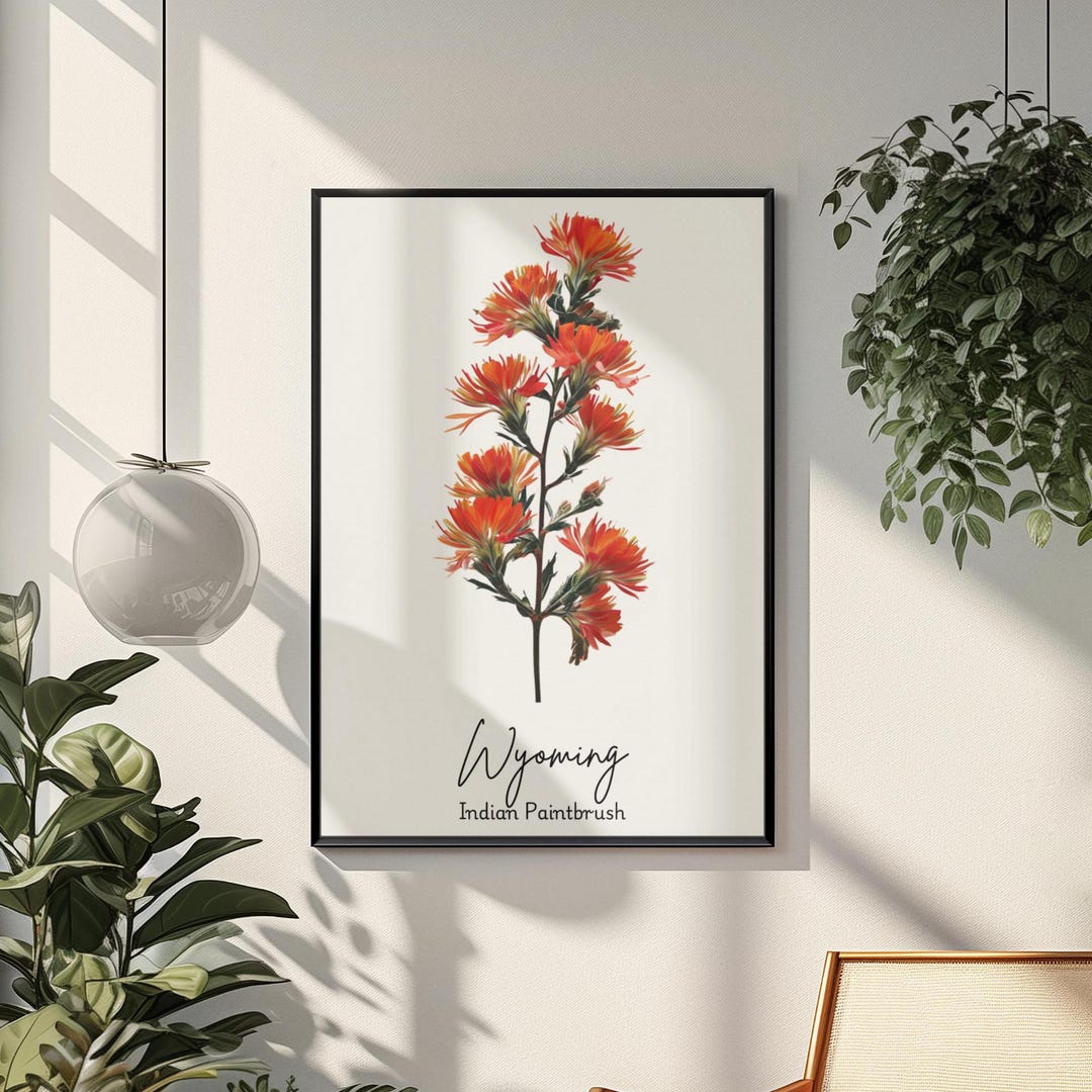 Wyoming State Flower Art Print, Elegant Botanical Art, Indian ...