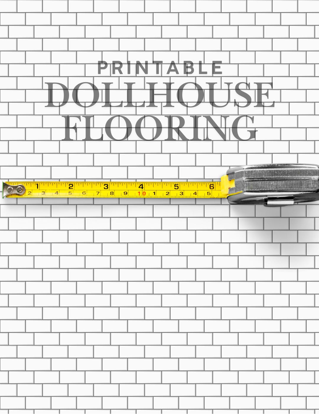1:12 Scale Dollhouse Flooring Printable | White Tile Miniature Floors ...