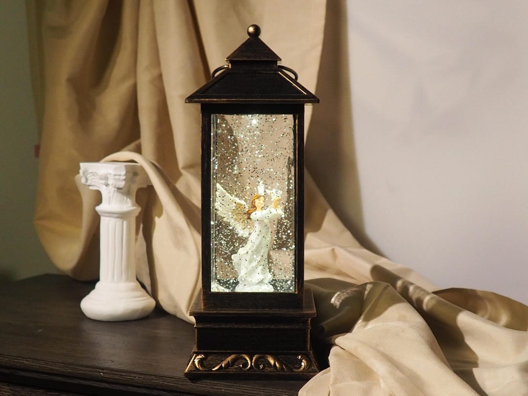 Lighted Angel Water Spinner Lantern With Music – Glowing Guardian Angel ...