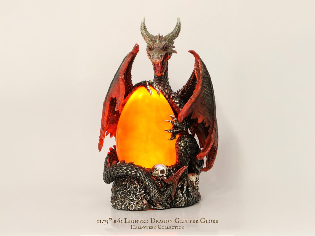 Lighted Dragon Glitter Globe – Gothic Halloween Centerpiece - Etsy