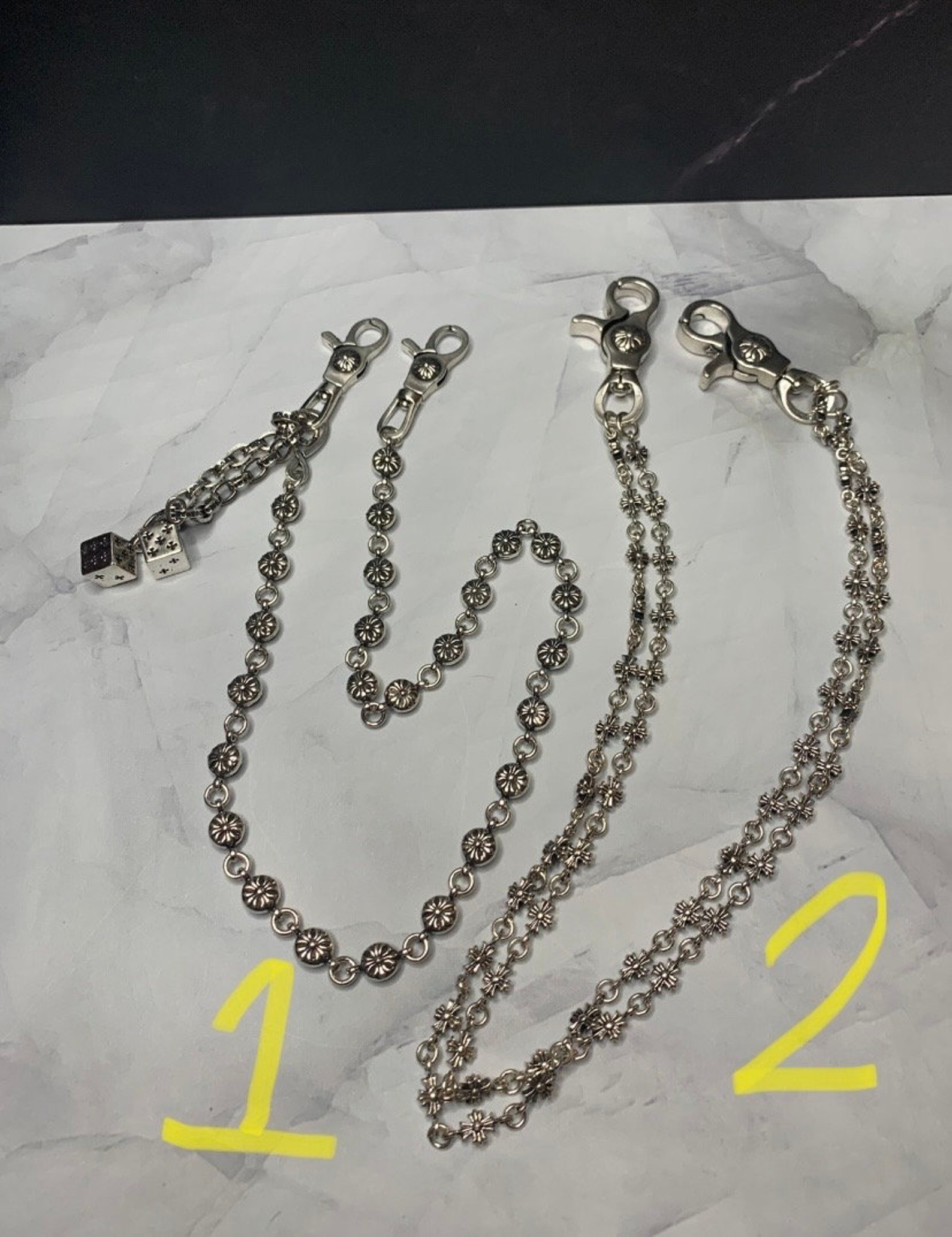 Gothic Y2k Chain Grunge Chrome Hearts Style Wallet Pants Chain Dice ...