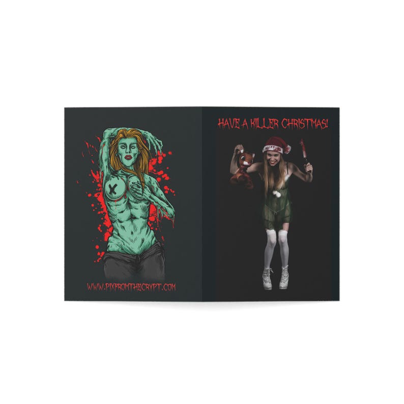 Greeting Cards, Evil Elf Horror Christmas Card Have a Killer Christmas ...