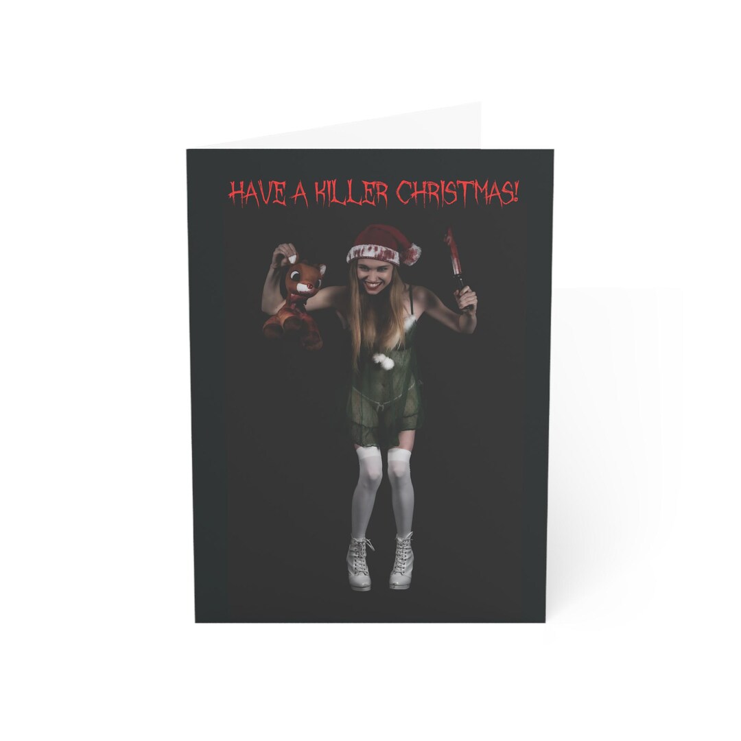 Greeting Cards, Evil Elf Horror Christmas Card Have a Killer Christmas ...