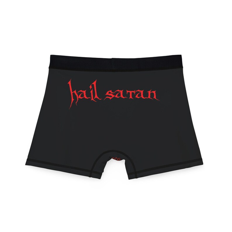 Men's Satanic Black/ Red Boxers Leviathan Satanic Cross Crotch, Lucifer ...