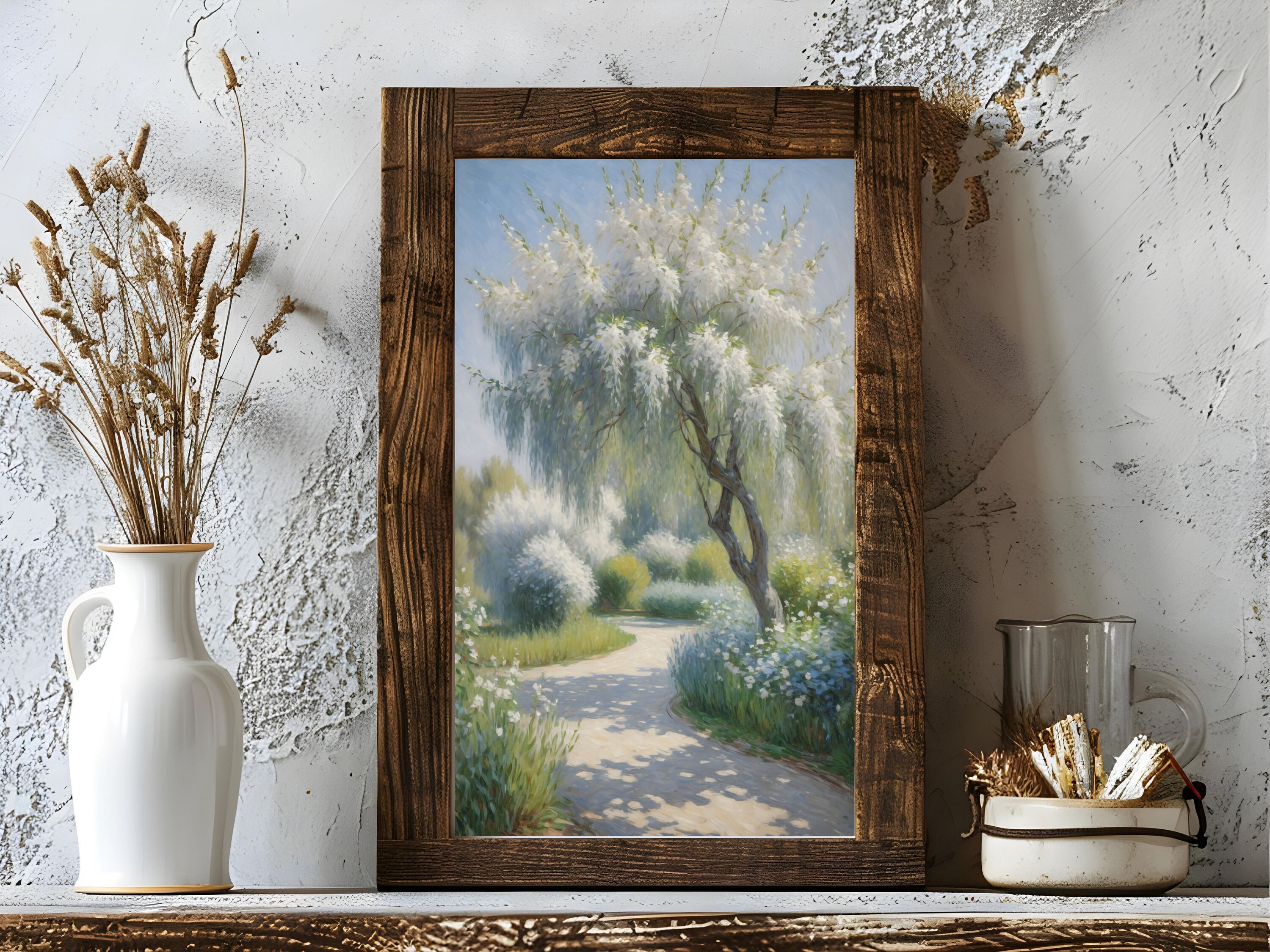 Weeping Willow Tree Overlooking a Walking Path on a Quiet Sunny Day ...