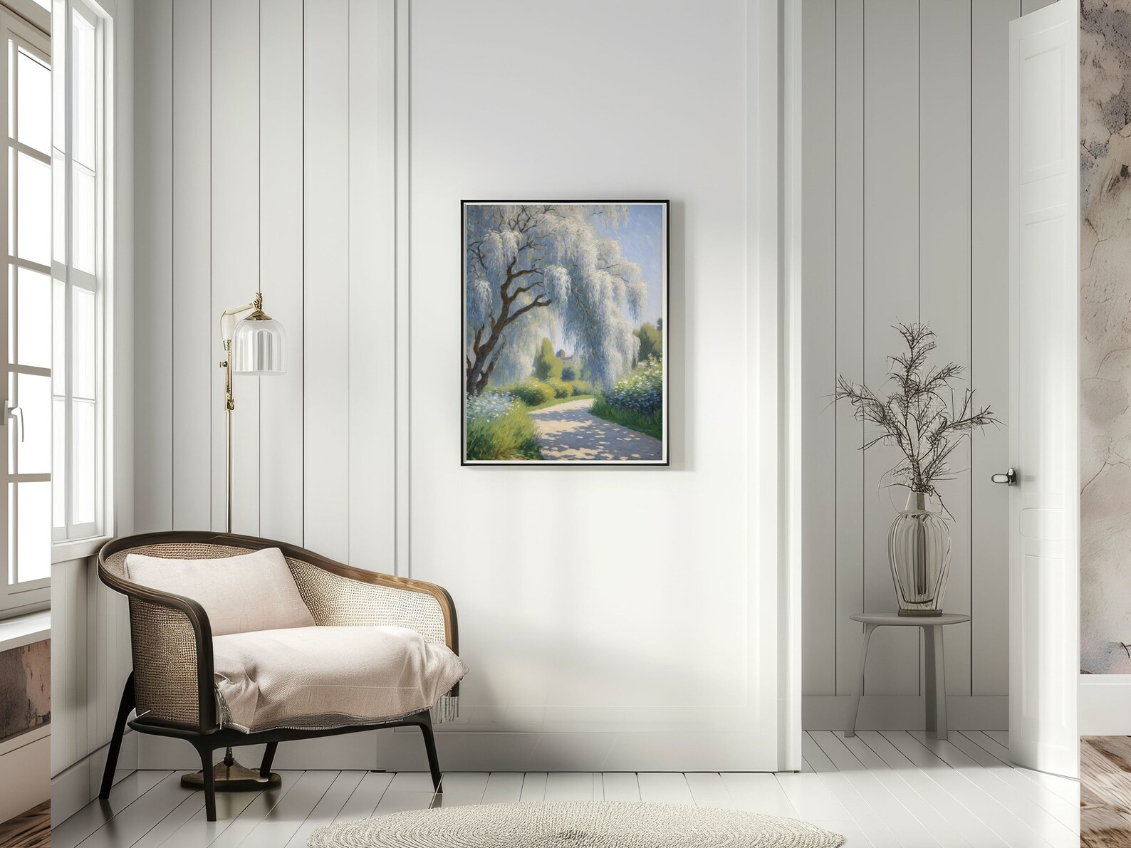 Weeping Willow Tree Overlooking a Walking Path on a Sunny Day Printable ...