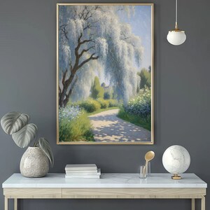 Weeping Willow Tree Overlooking a Walking Path on a Sunny Day Printable ...