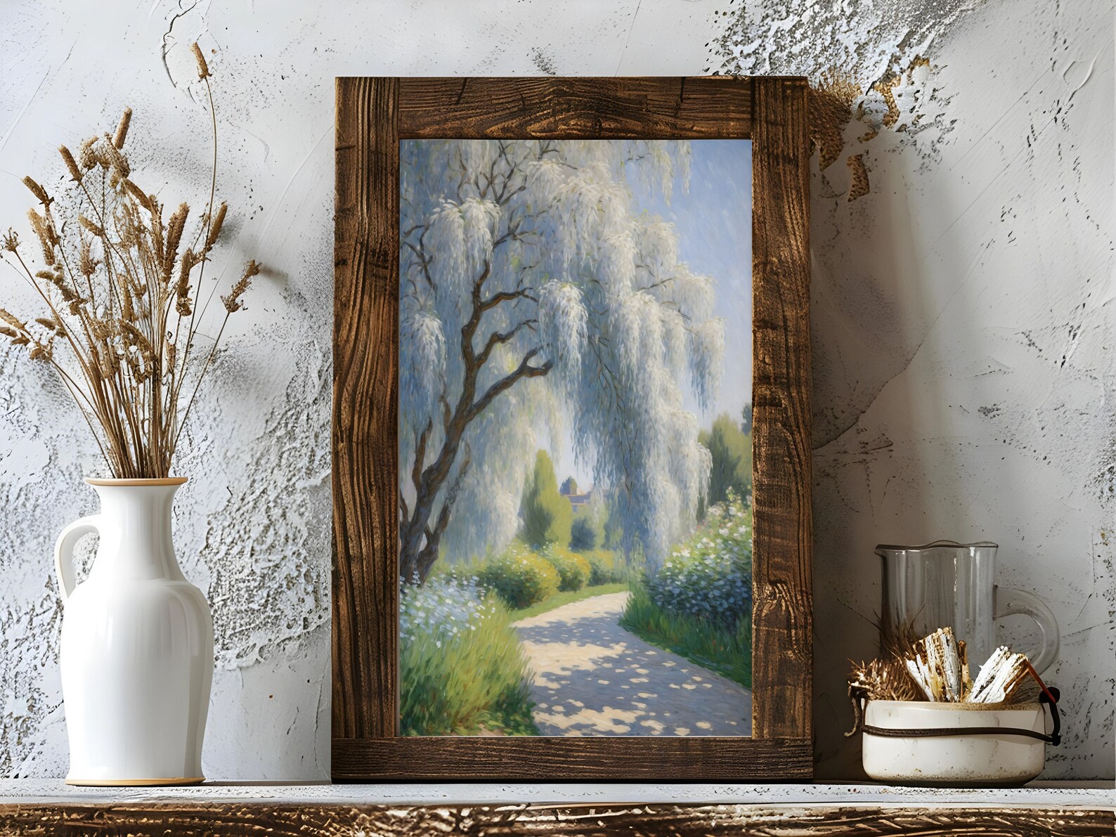 Weeping Willow Tree Overlooking a Walking Path on a Sunny Day Printable ...
