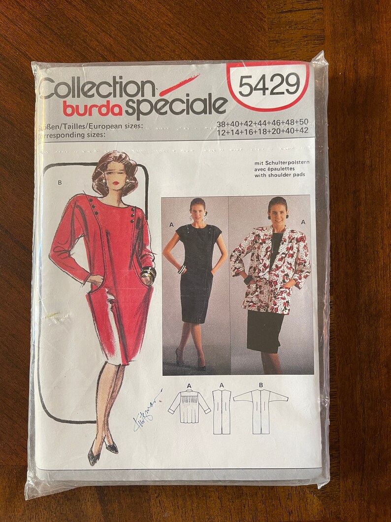 Misses Size 12-42 Jacket and Dresses New Uncut Burda 5429 Sewing ...