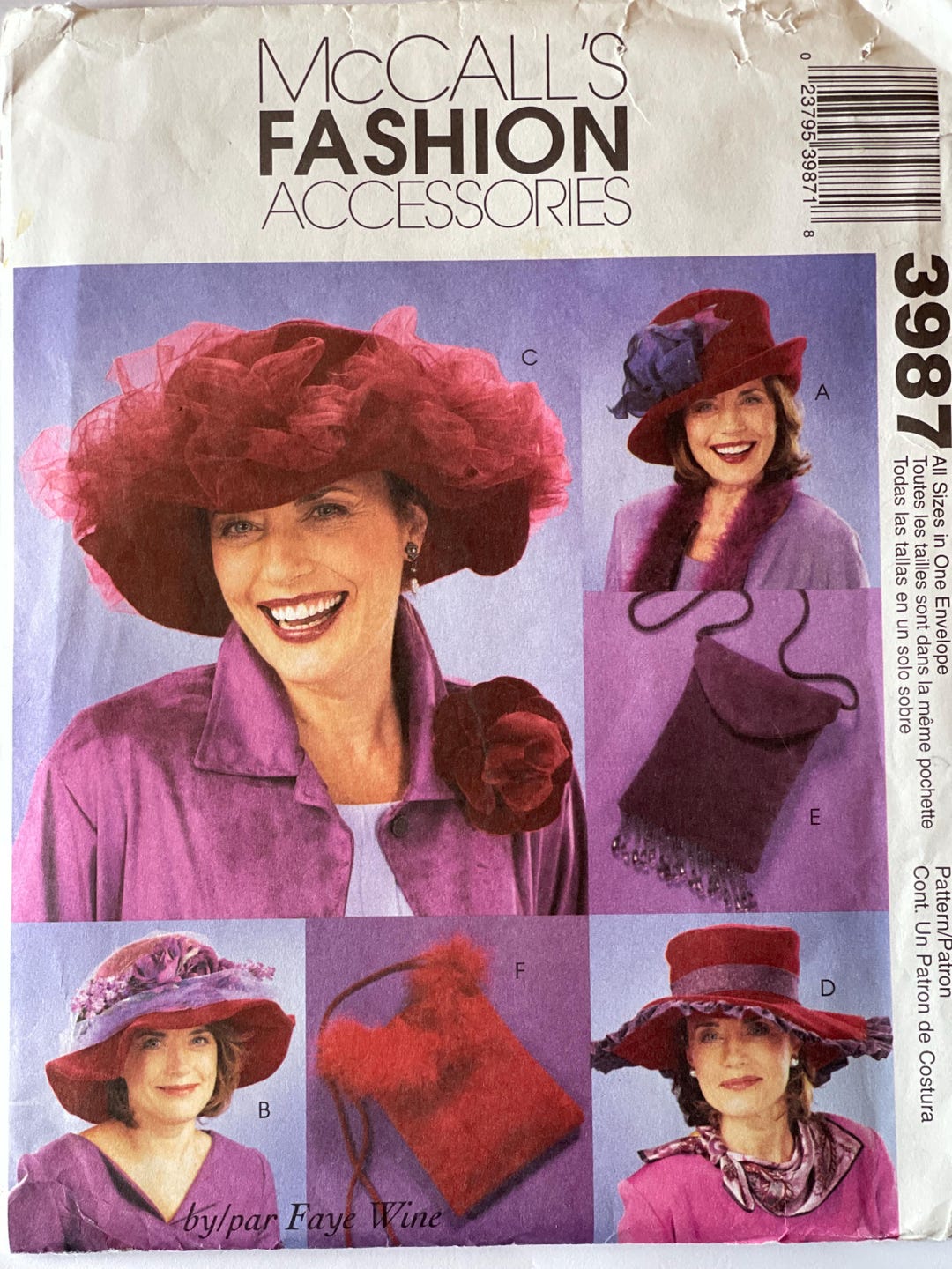 New Uncut Hats and Purses, Mccall's 3987 Sewing Pattern - Etsy