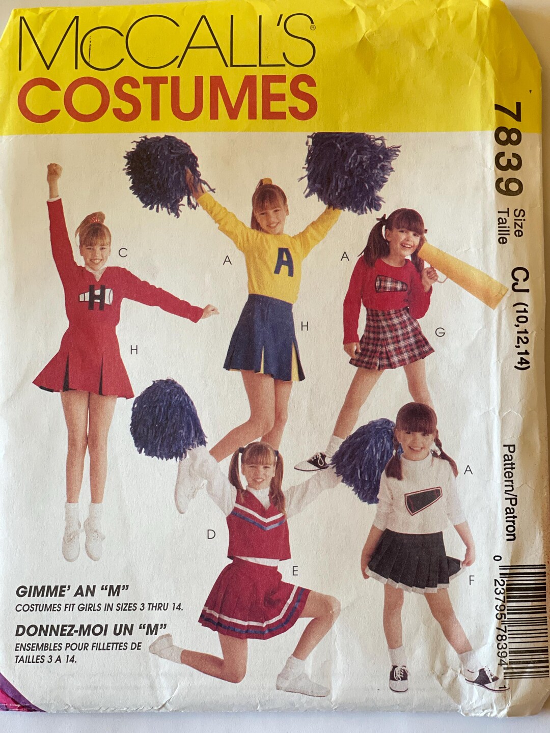 New Uncut Size 10-14 Girls Cheerleading Costumes, Mccall's 7839 Sewing ...