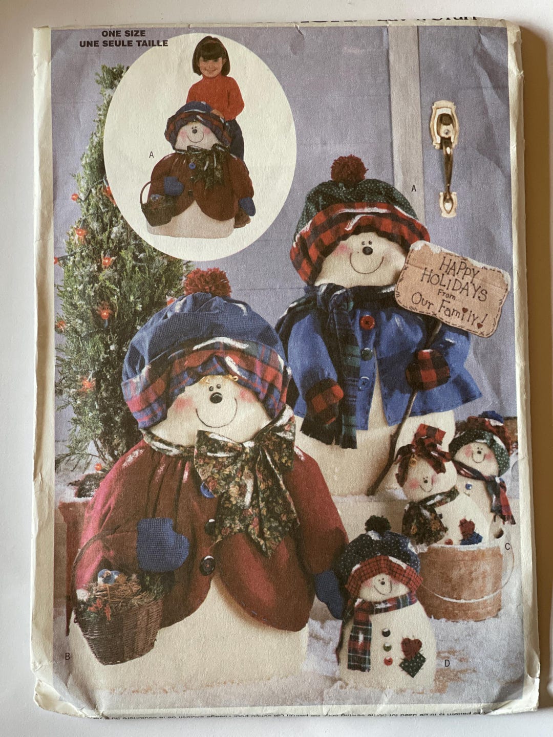 New Uncut Snowflake Family, 28" Snowmen and 11" Snowmen, Butterick 5785 ...