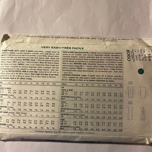 New Uncut Size 18-22 Misses Jacket and Dress, Vogue 8060 Sewing Pattern ...