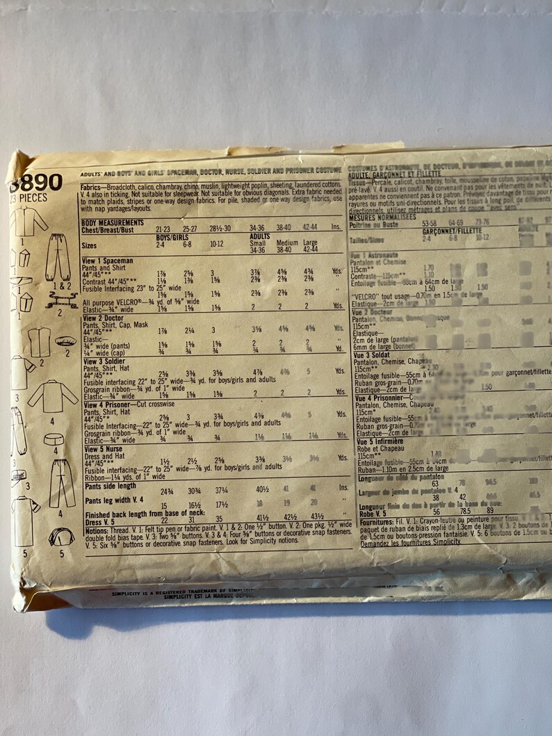 New Uncut Size 6-8 Kids Spaceman, Doctor, Soldier, Prisoner and Nurse ...