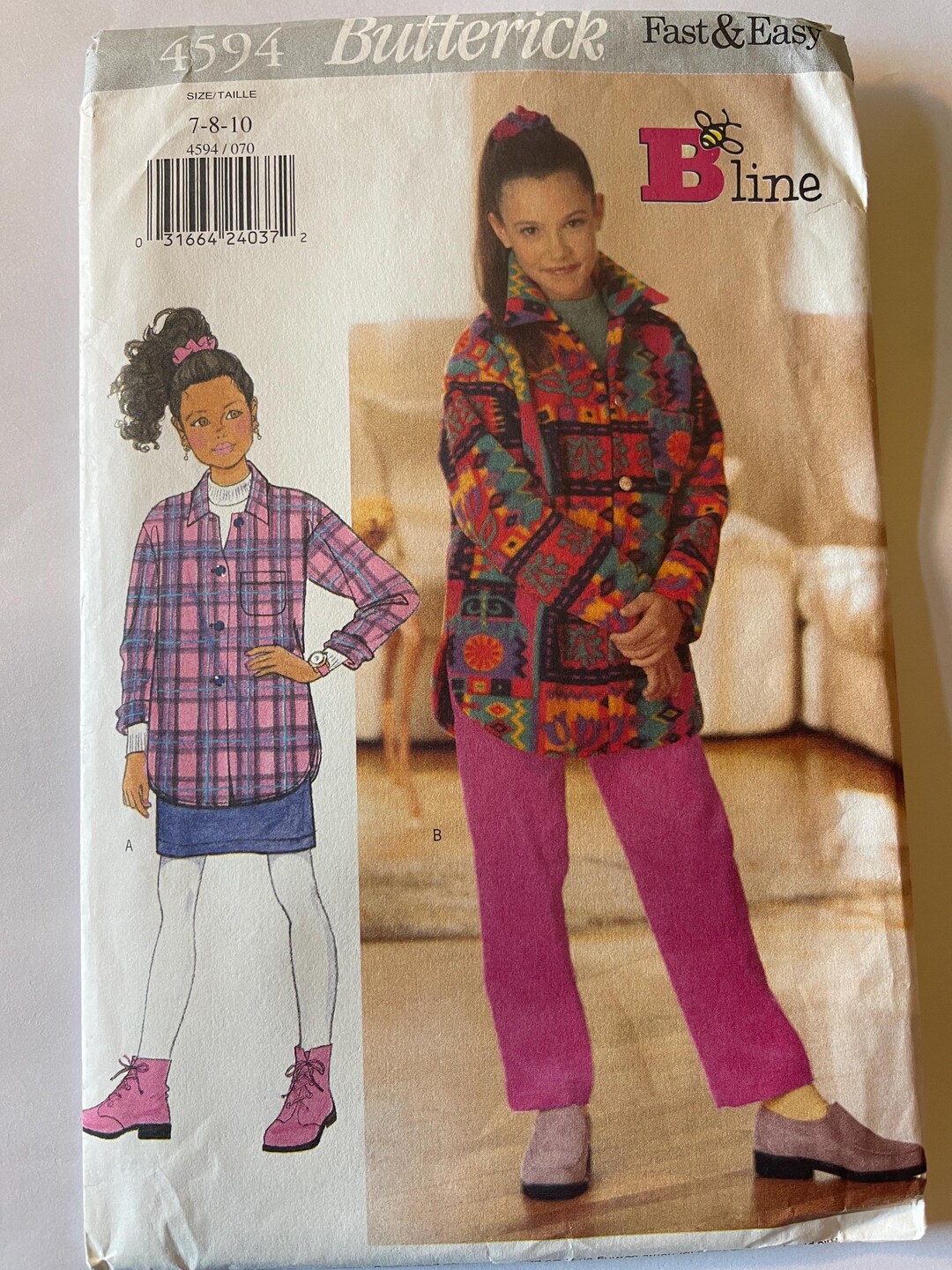 New Uncut Size 7-10 Girls Top, Skirt and Pants, Butterick 4594 Sewing ...