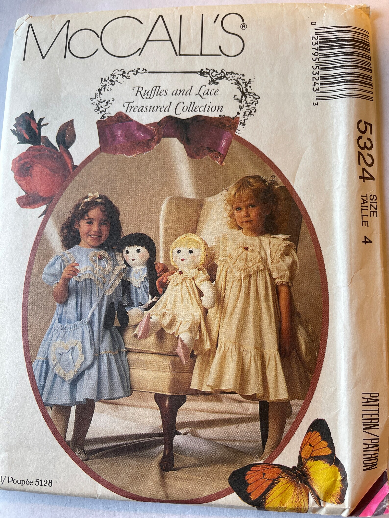 New Uncut Size 4 Childrens Dress, Bag and Dolls Dress, Mccall's 5324 ...