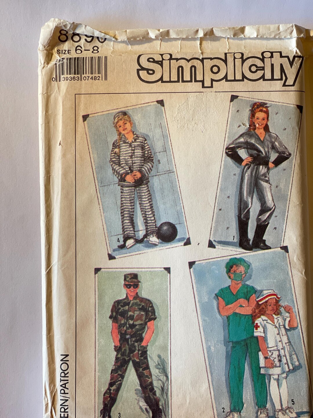 New Uncut Size 6-8 Kids Spaceman, Doctor, Soldier, Prisoner and Nurse ...