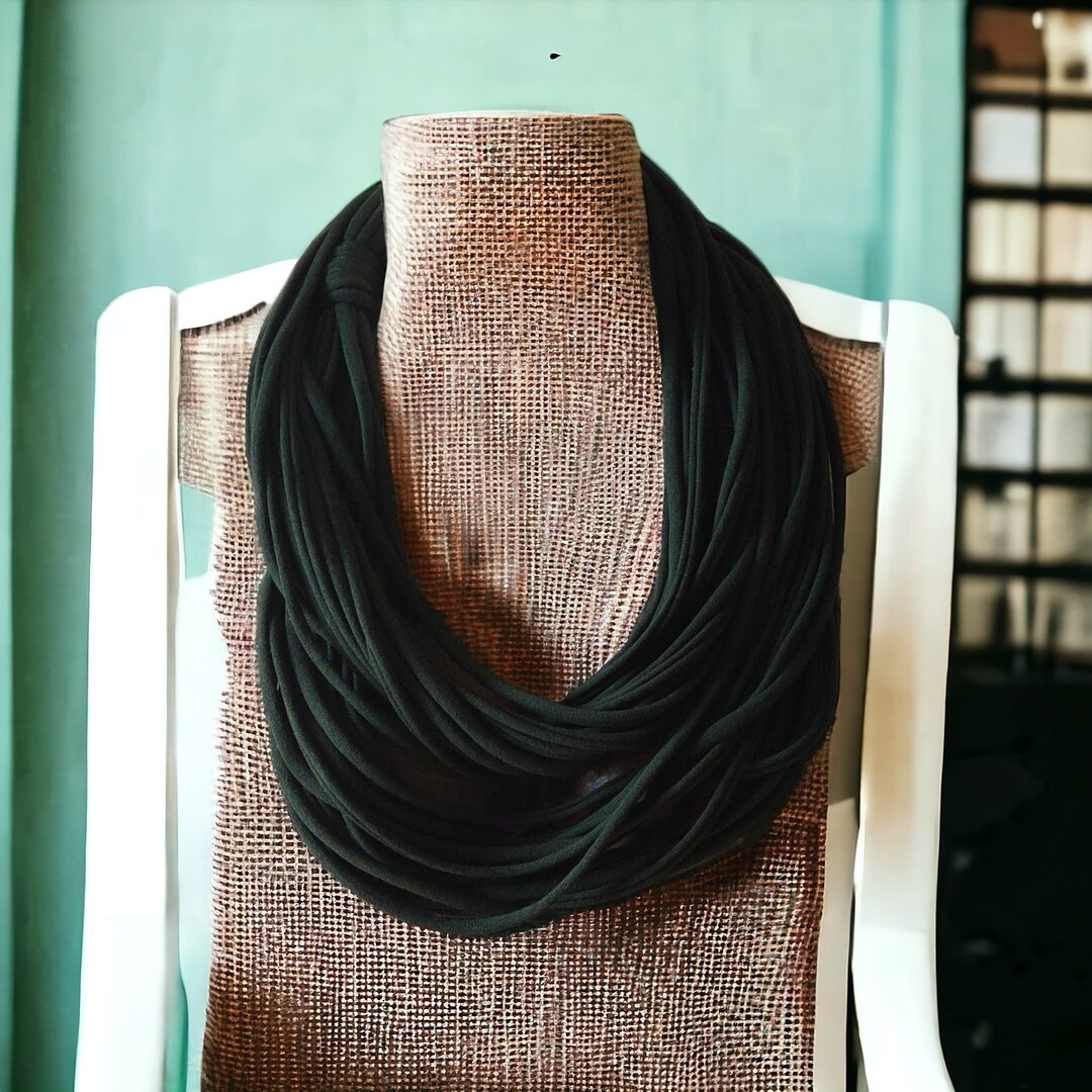 Dark Green Infinity Multi Strand T Shirt Jersey Scarf - Etsy