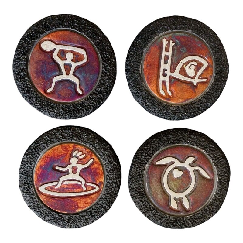Raku Coasters - Etsy