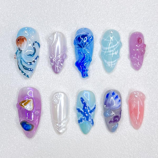 Octopus Nails - Etsy