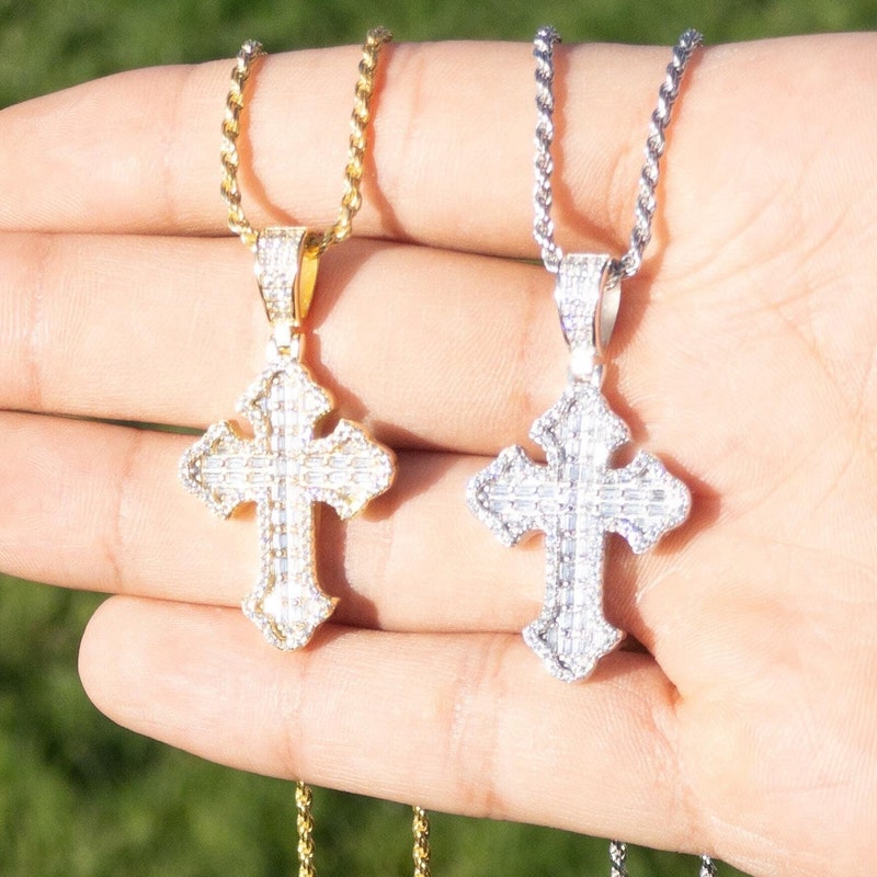 Iced Out Cross Chain - Etsy