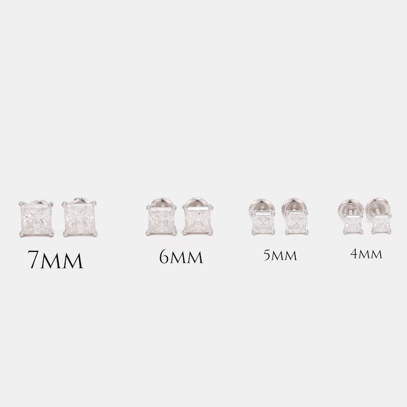 Mens Silver Square Earring - Etsy