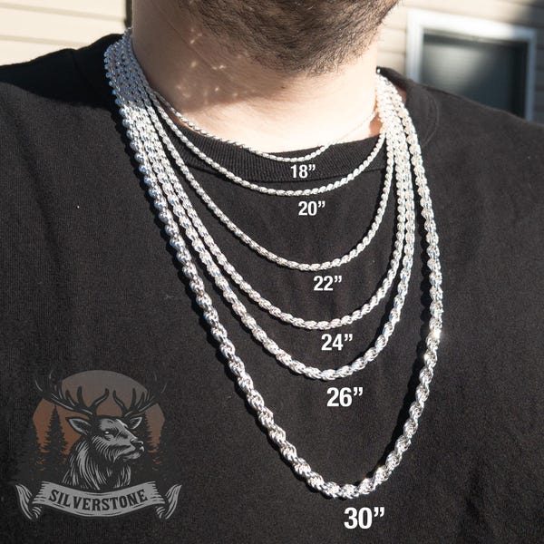 Italian Silver Chains for Men - Etsy