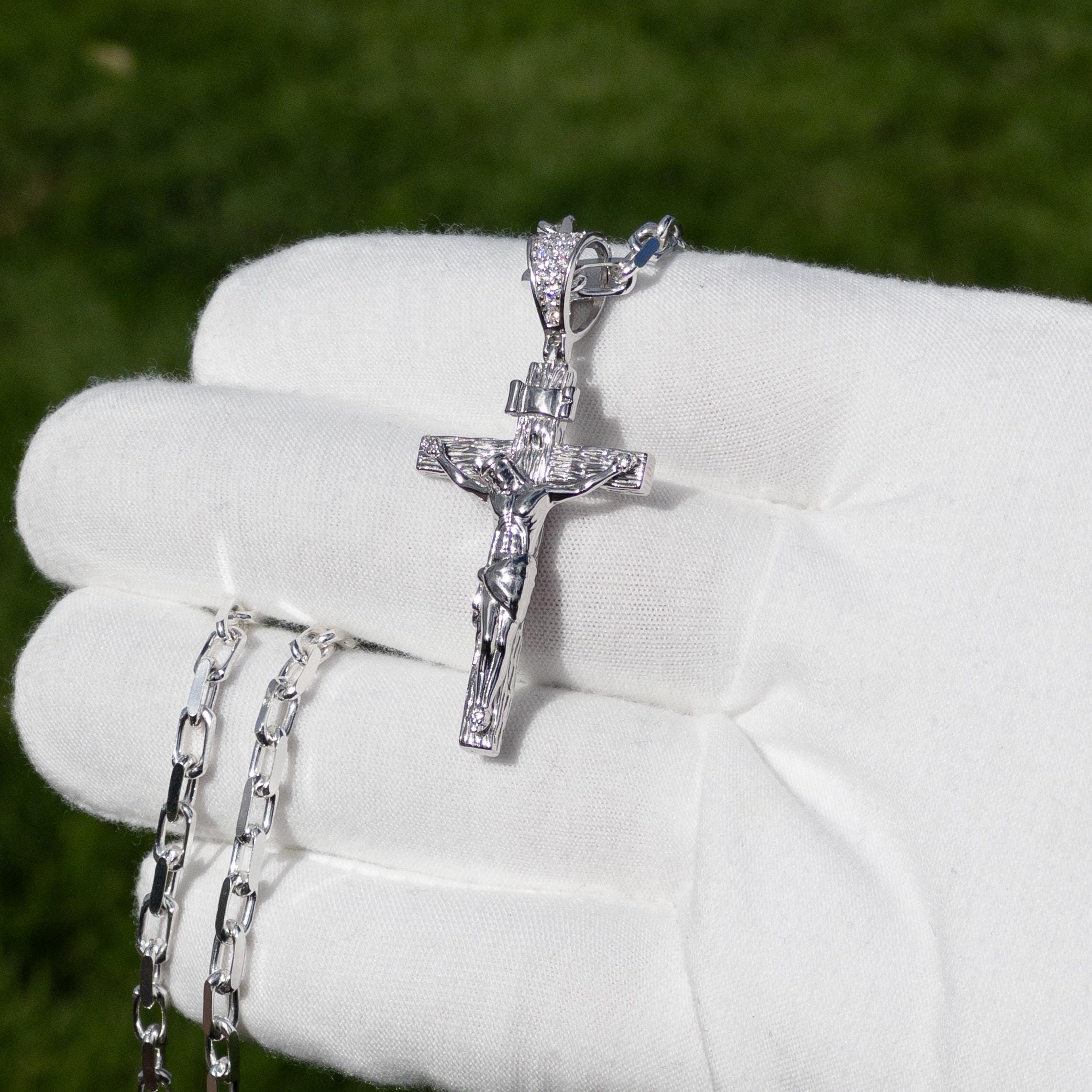 Silver Jesus Cross Pendant, 925 Sterling Silver, Jesus Crucifix Pendant ...