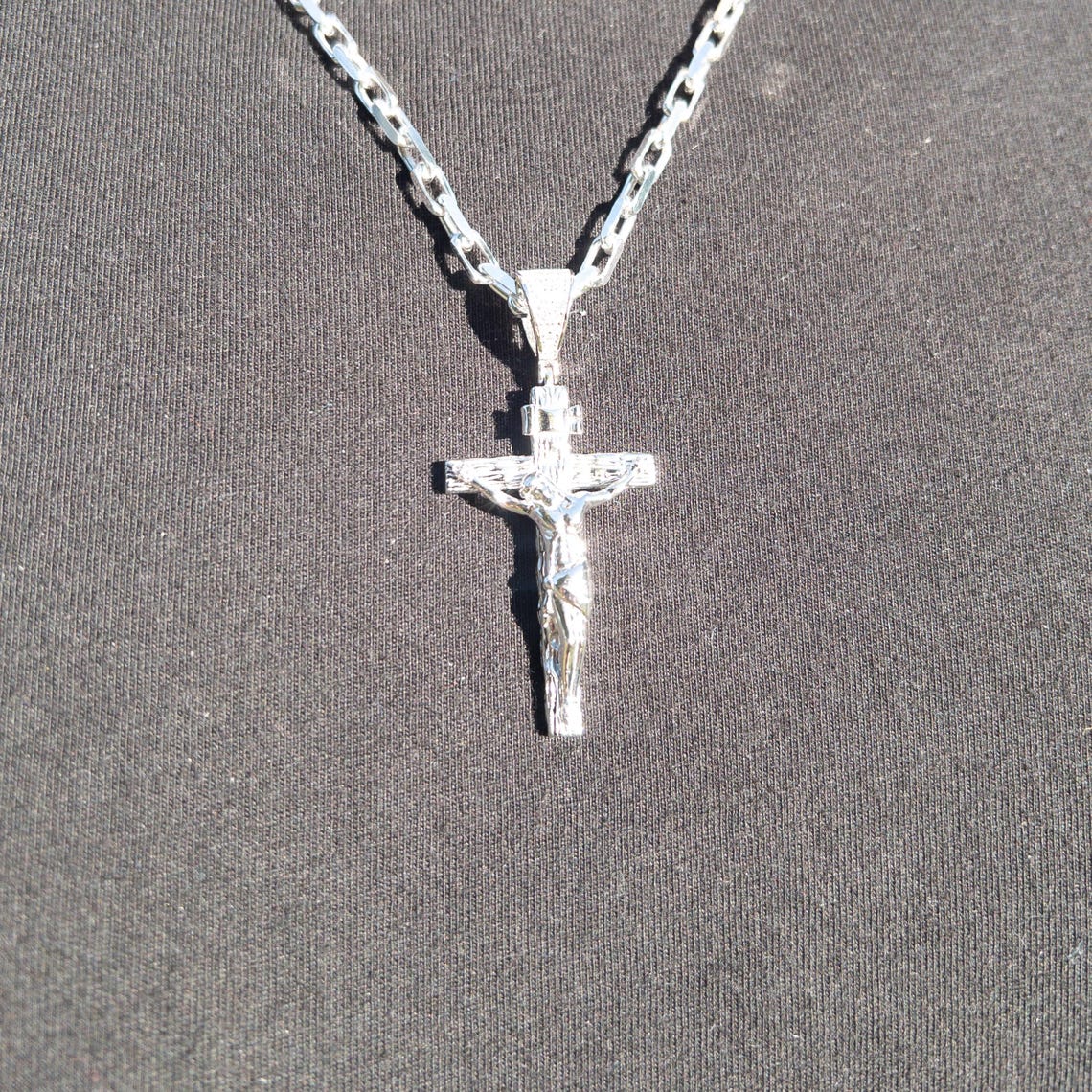 Silver Jesus Cross Pendant, 925 Sterling Silver, Jesus Crucifix Pendant ...