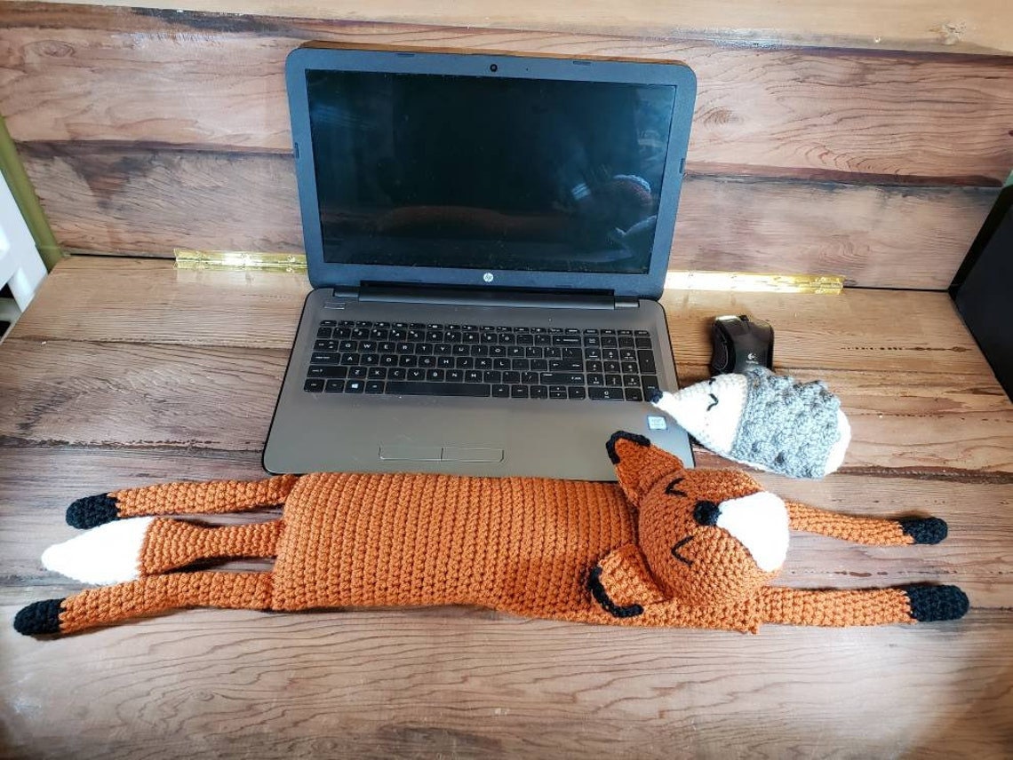 Crochet Pattern for Fox and Hedgehog Wrist Rest Keyboard - Etsy