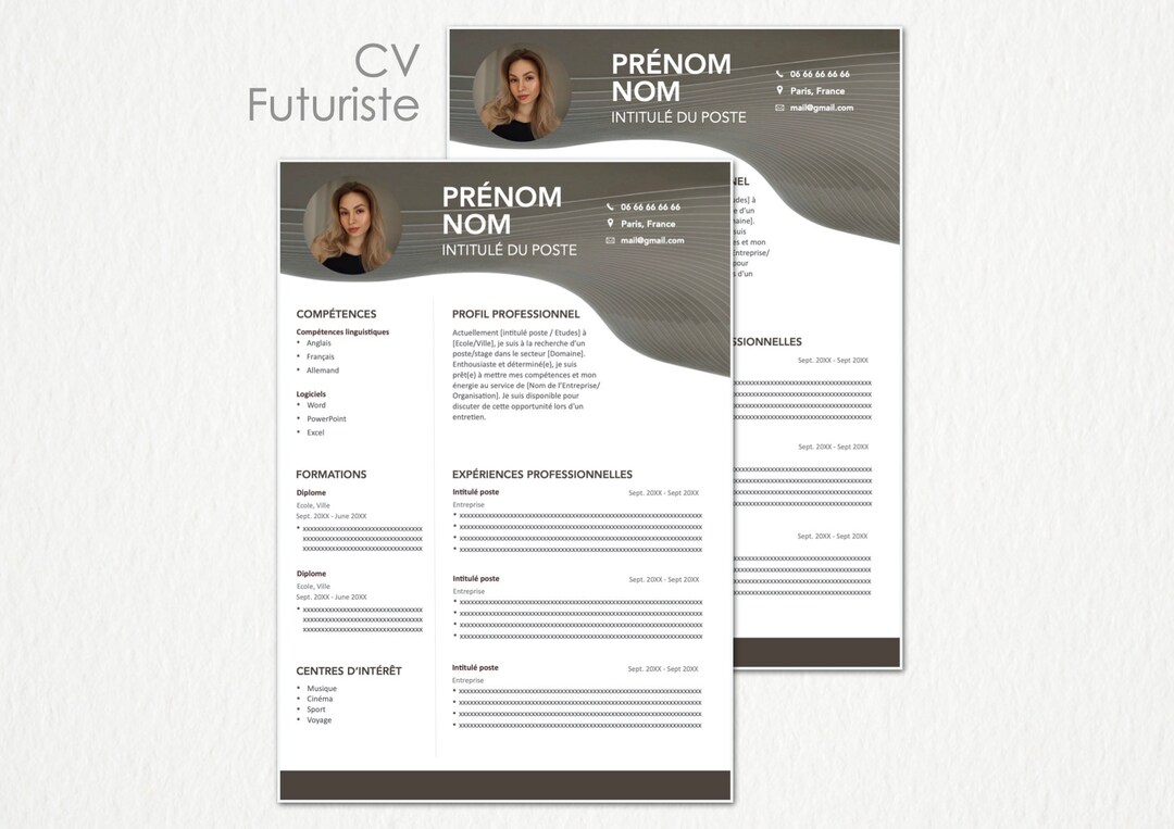 Futuristic CV Template - Etsy Australia