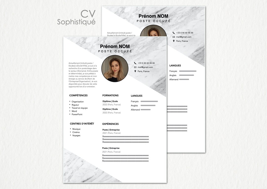 Sophisticated CV Template - Etsy