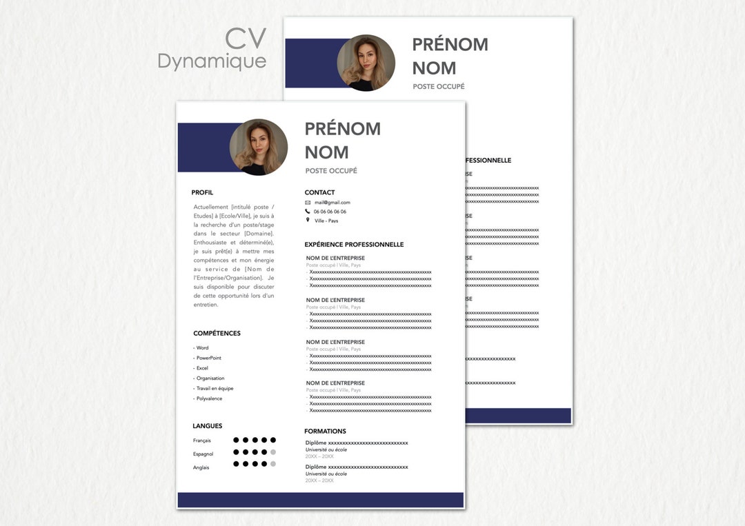 Dynamic CV Template - Etsy