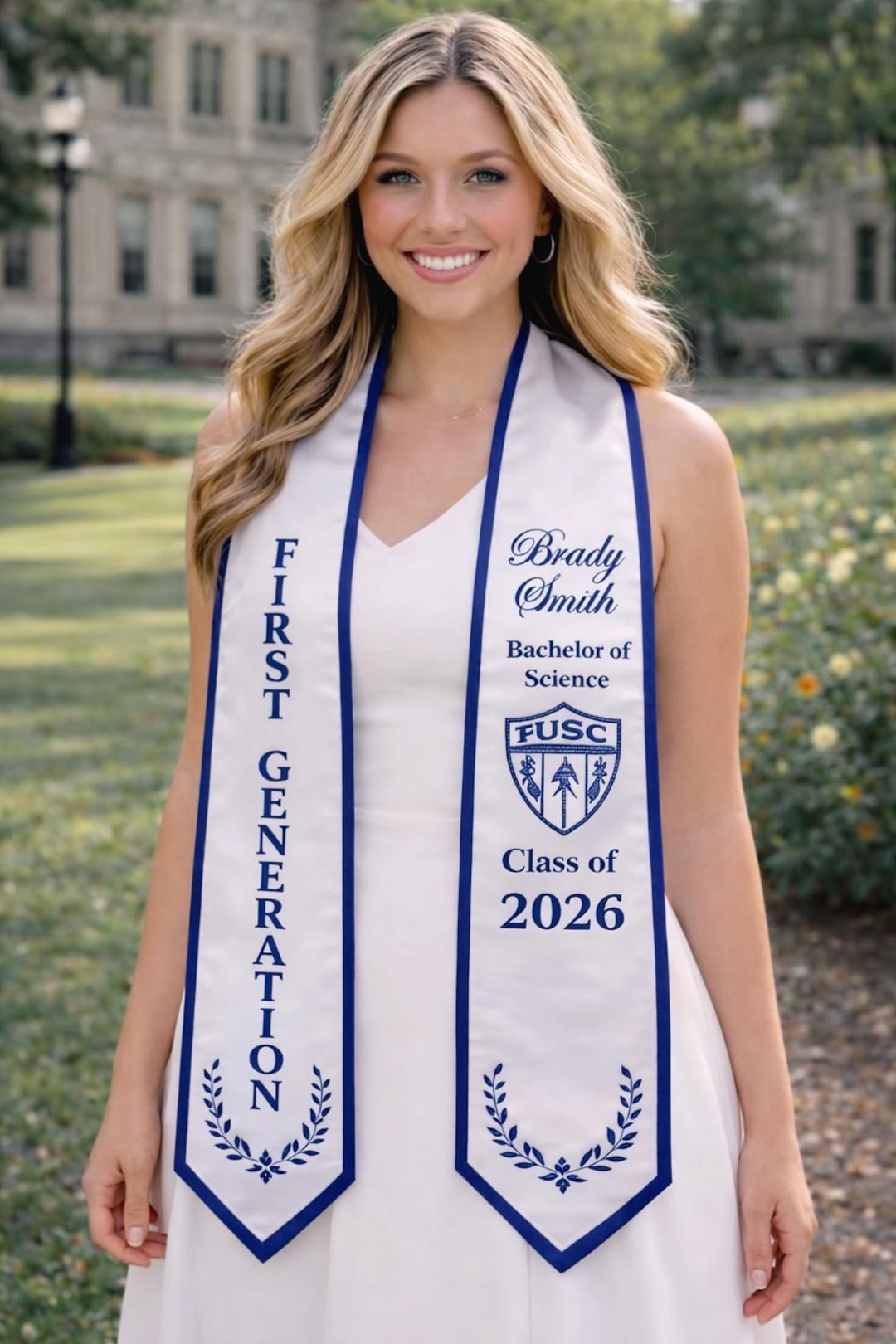 Custom Your Design Text Logo Graduation Stole 2026, First Generation ...