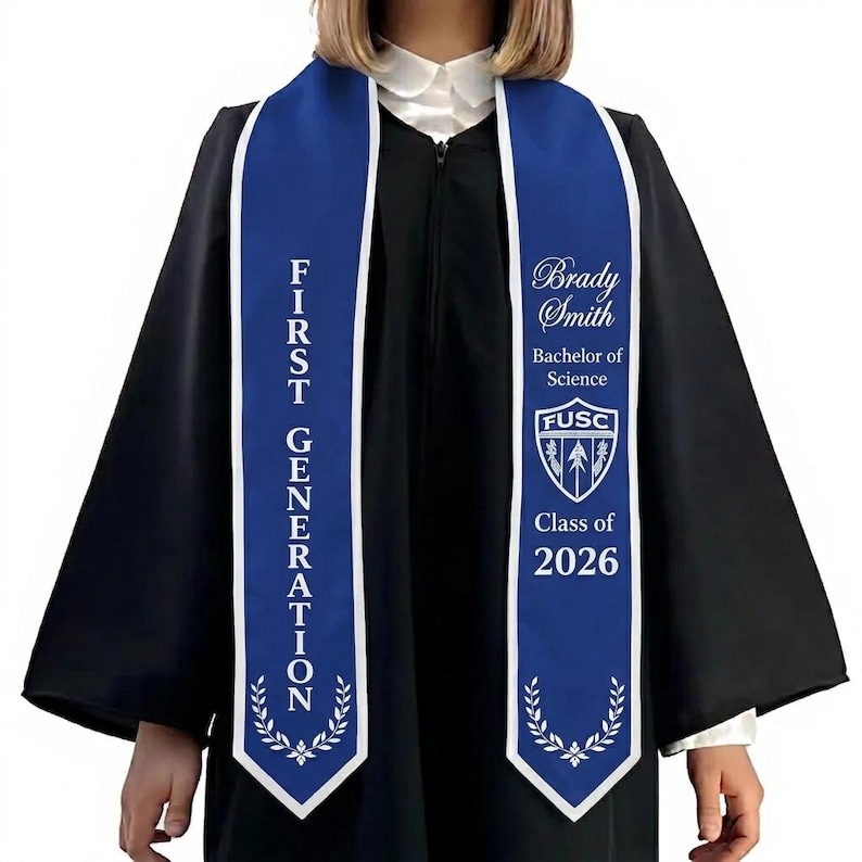 Custom Your Design Text Logo Graduation Stole 2026, First Generation ...
