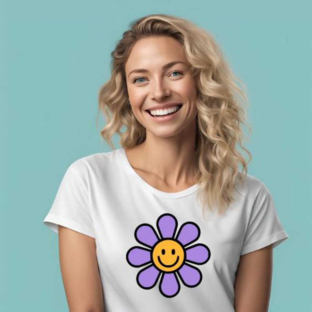 Daisy SVG - Happy Daisy SVG - Happy Face Daisy Design- Flower SVG ...