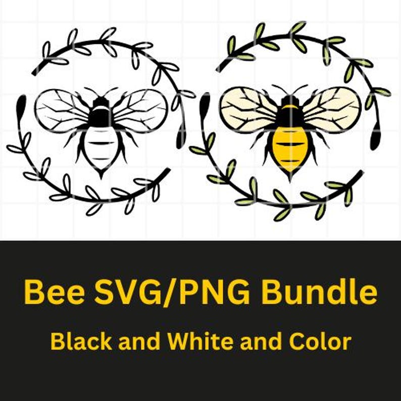 Bee SVG | Bee Outline SVG | Bee Shirt | Black and White and Color ...