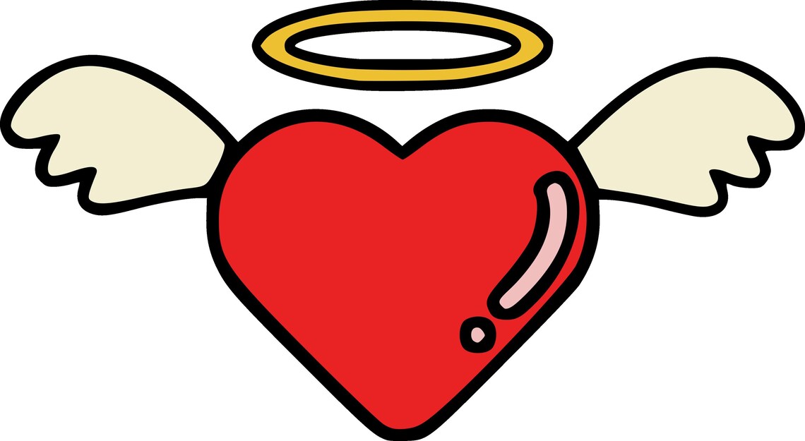 Angel SVG Beautiful Angel PNG Digital Cut File With Angel Heart Design ...