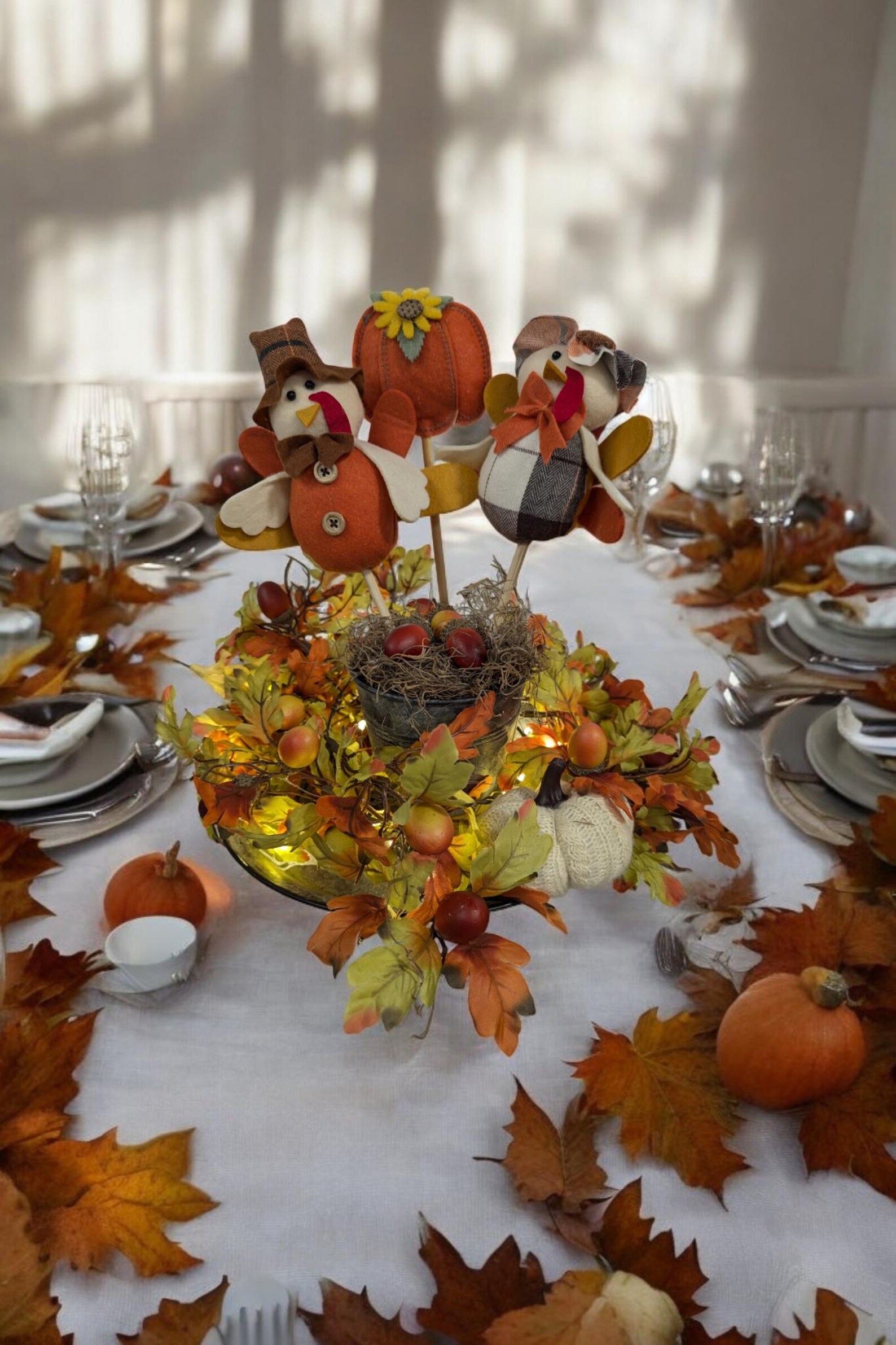 Lighted, Rustic Turkey Centerpiece - Etsy