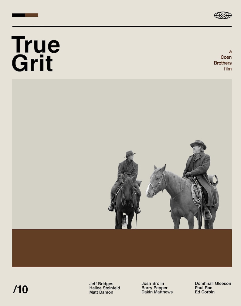 Mid-century Modern Movie Poster True Grit 2010 - Etsy