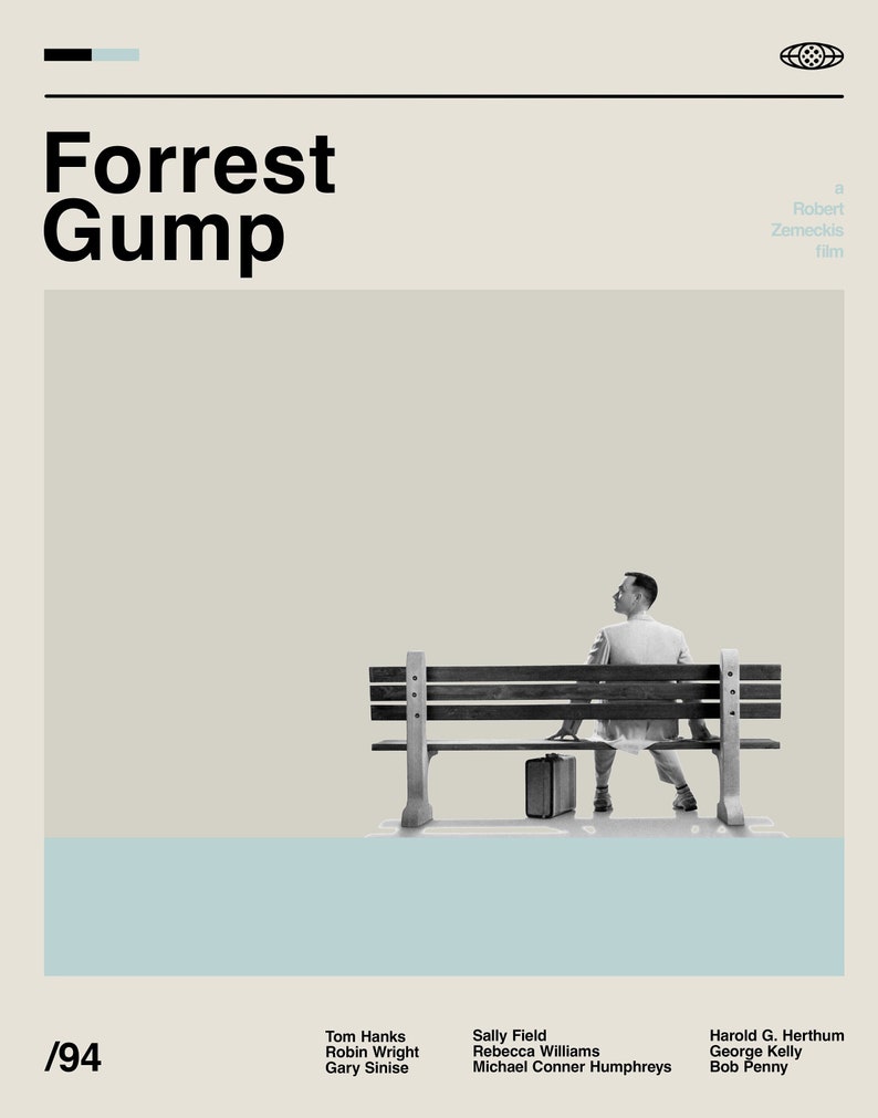 Mid-century Modern Movie Poster Forrest Gump - Etsy