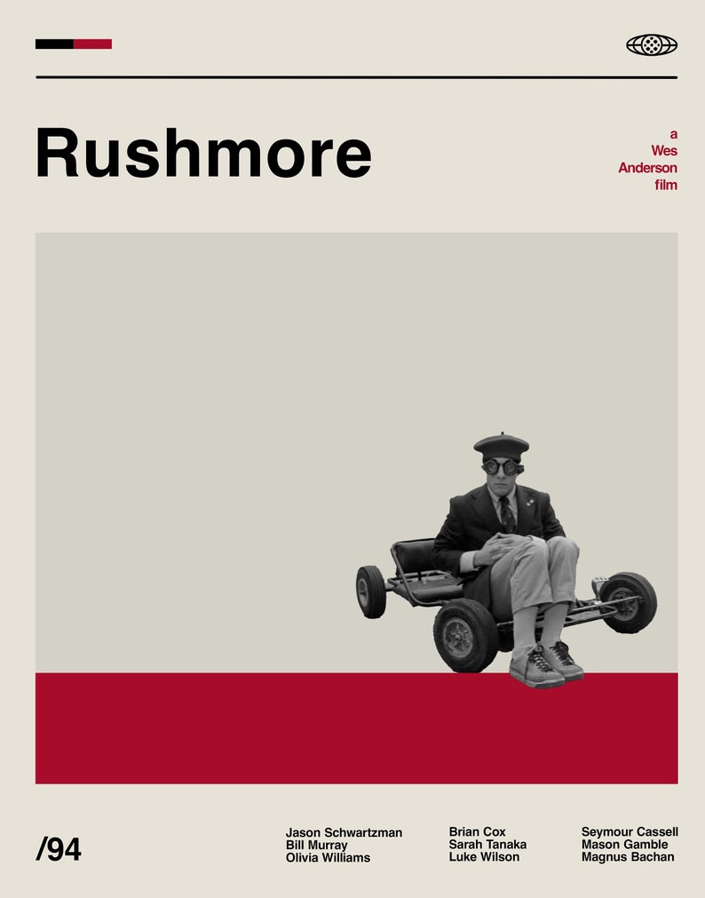 Mid-century Modern Movie Poster Rushmore - Etsy