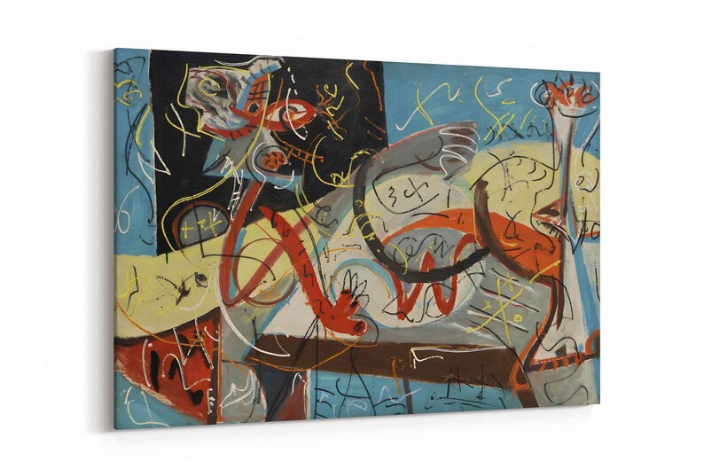 Jackson Pollock Stenographic Figure – Abstract Canvas Wall Art Print - Etsy