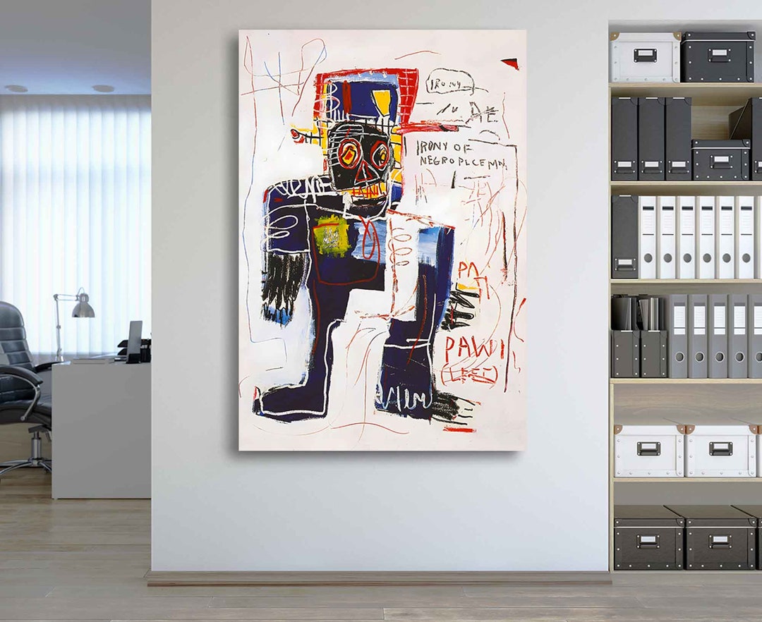 Jean-michel Basquiat 'irony of the Negro Policeman' Abstract Canvas ...